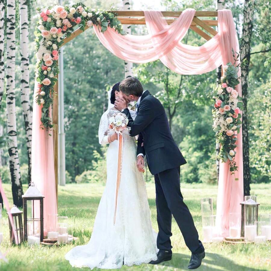 Wedding Arch Draping Fabric, Sheer Backdrop Curtain Tulle Fabric ...