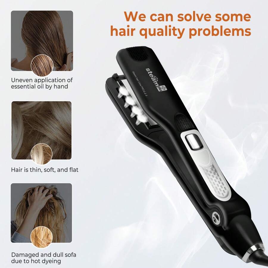 Steam Flat Iron Hair Straightener Professional Hair Straightening Irons For Smooth And Frizz ...