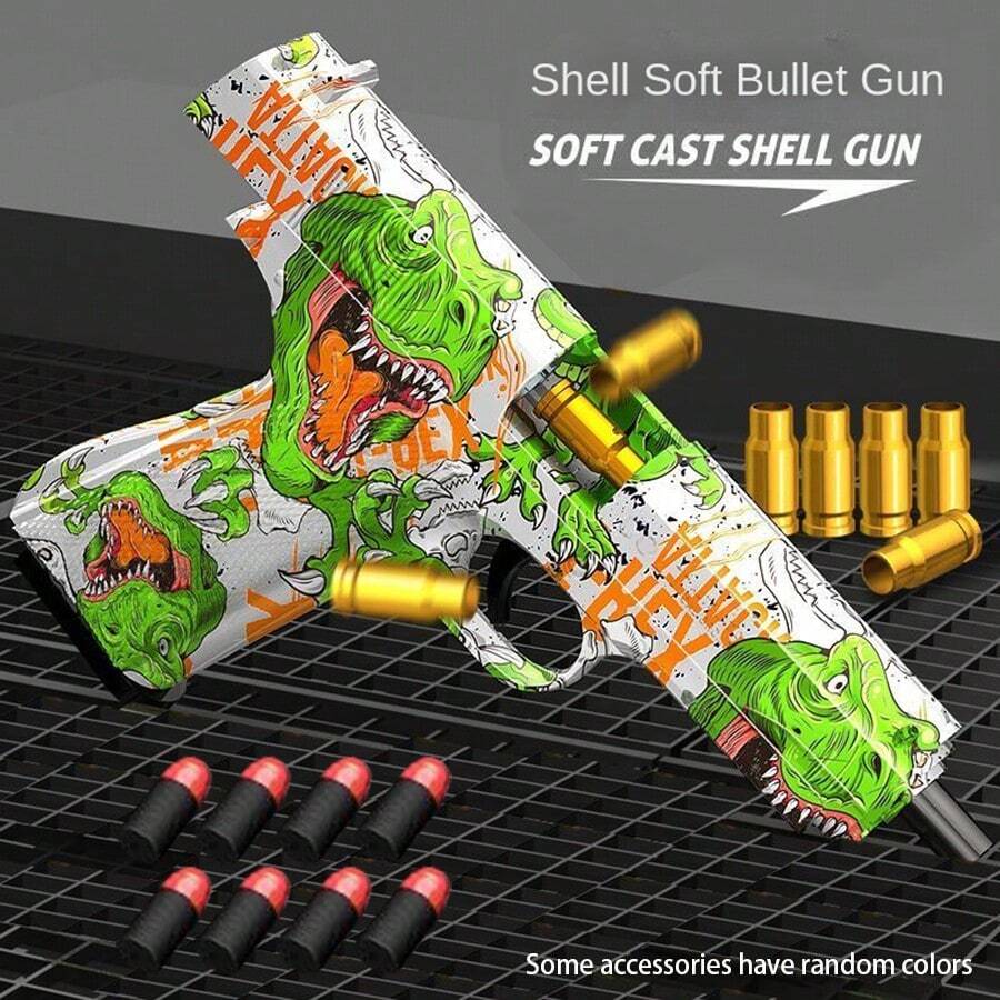 Dinosaur Themed 1911 Toy Gun, Manual Shell Throwing Launcher, Male ...