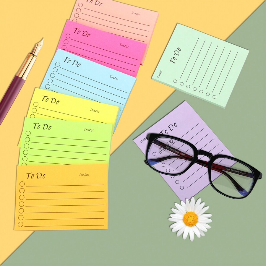 8 Packs To Do List Sticky Notes, Lined Sticky Notes,400 Sheets Bright ...