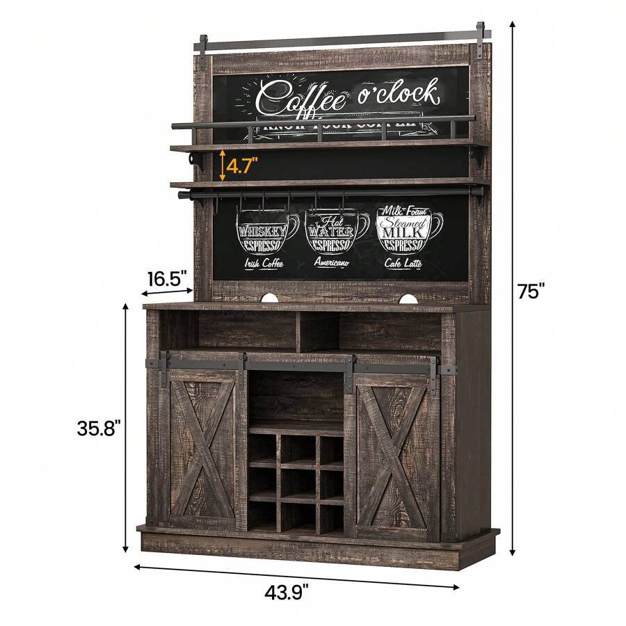 Coffee Bar Cabinet Kitchen Coffee Cart With Drawer For The Home ...