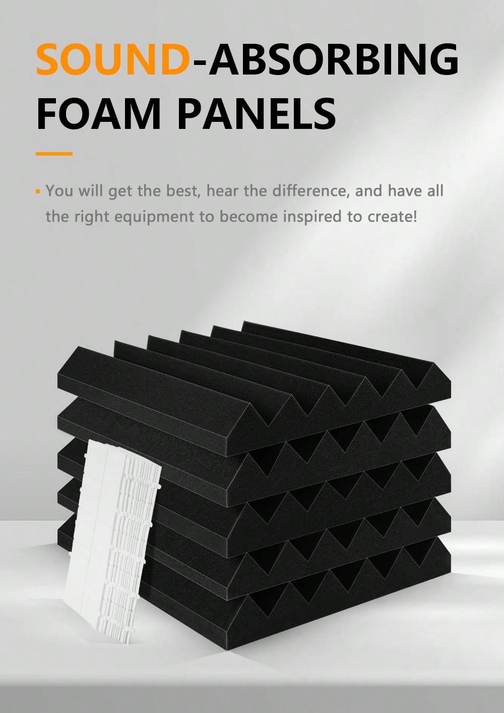 12 Pack-12x12x2 Inches Sound Absorbing Dampening Studio Foam ...