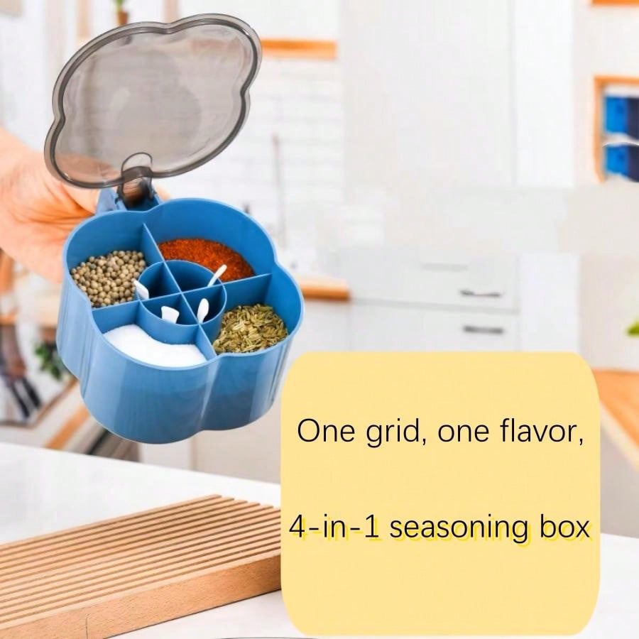 1pc 2024 Camping & Picnic Portable Spice Box, 4 In 1 Kitchen Organizer ...