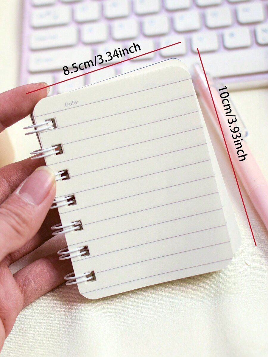 1pc 80 Sheets A7 Spiral Notebook With Horizontal Grid Pages, 4 Random ...