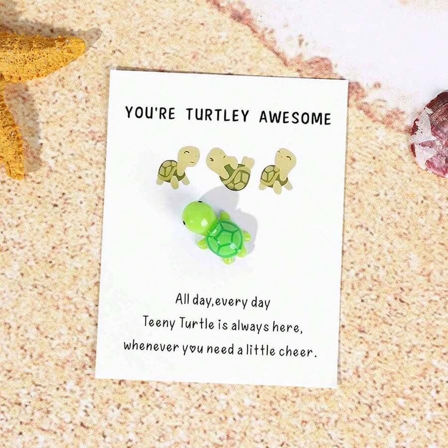 1pc Turtle Motivational Gift, Cute Mini Green Turtle Decoration, Lovely ...