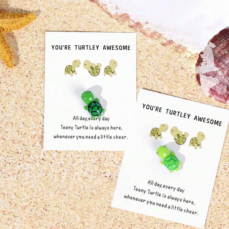 1pc Turtle Motivational Gift, Cute Mini Green Turtle Decoration, Lovely ...