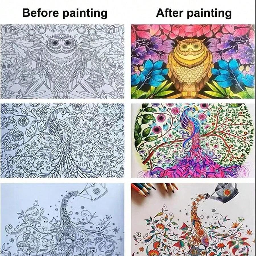 Single Book 24 Pages 18.5*18.5cm English Version Lost Ocean Coloring ...