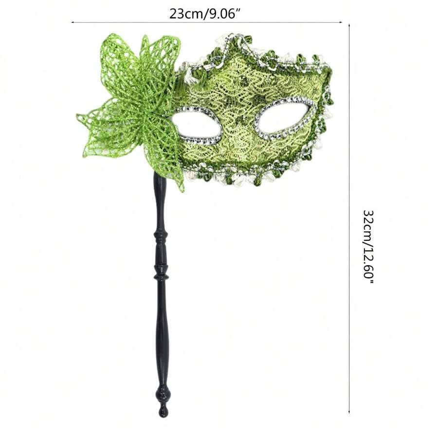 Women Masquerade Mask With Holding Stick Party Mask Half Face Mask For ...