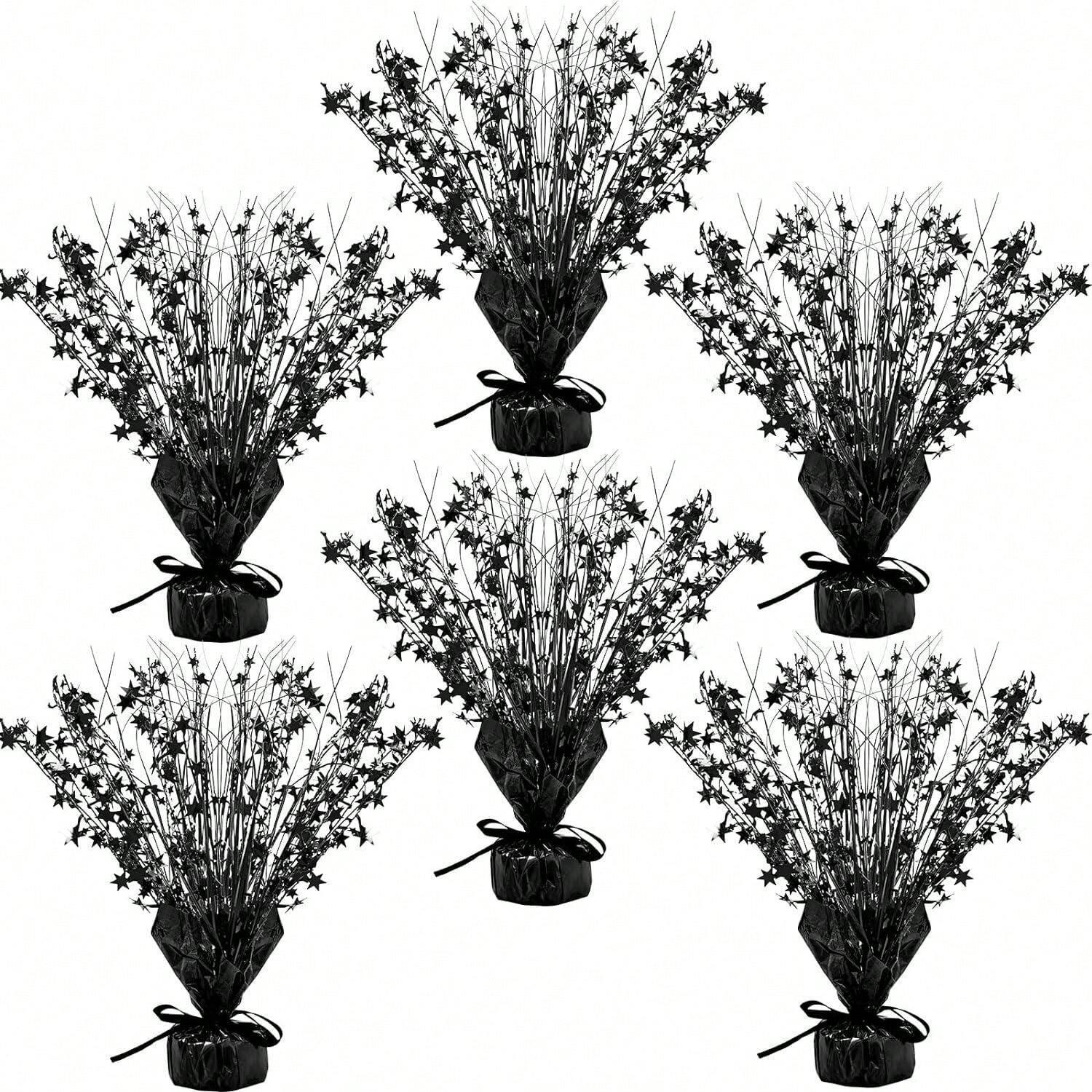 6 Peças de Centro de Mesa de Spray de Festa Metálico Dourado Estrela de ...