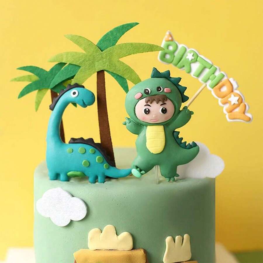 9 paquetes de decoraciones de pastel de dinosaurios, decoraciones para ...