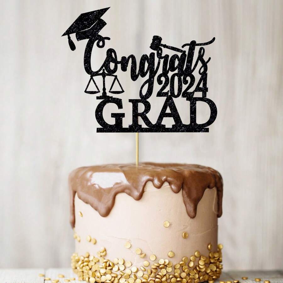 1pc Congrats Grad 2024 Libra Gavel Lawyer Judge Graduation Cake Topper ...
