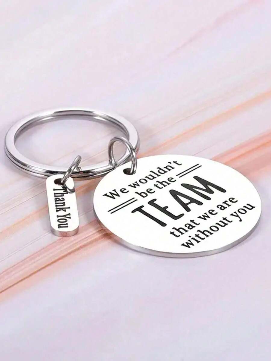 1Pc Stainless Steel Round Creative Laser-Engraved Keychain Keepsake ...