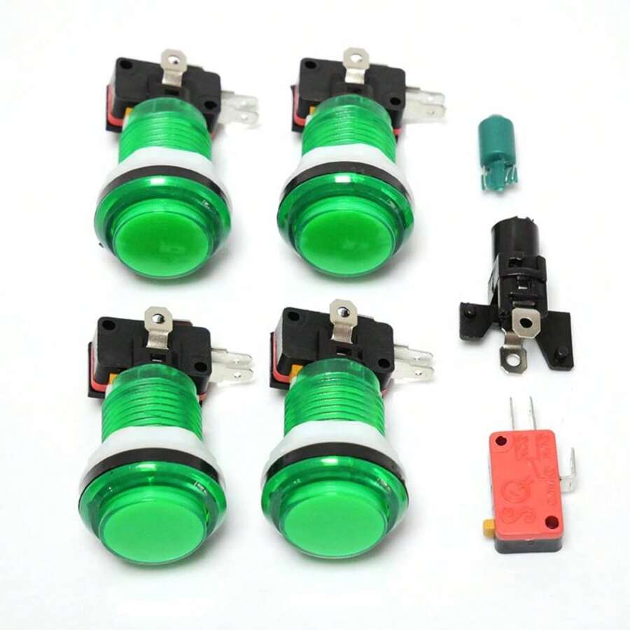 33mm Arcade Push Button Led Momentary Illiminated Transparent Buttons With Micro Switch Cabinet ...