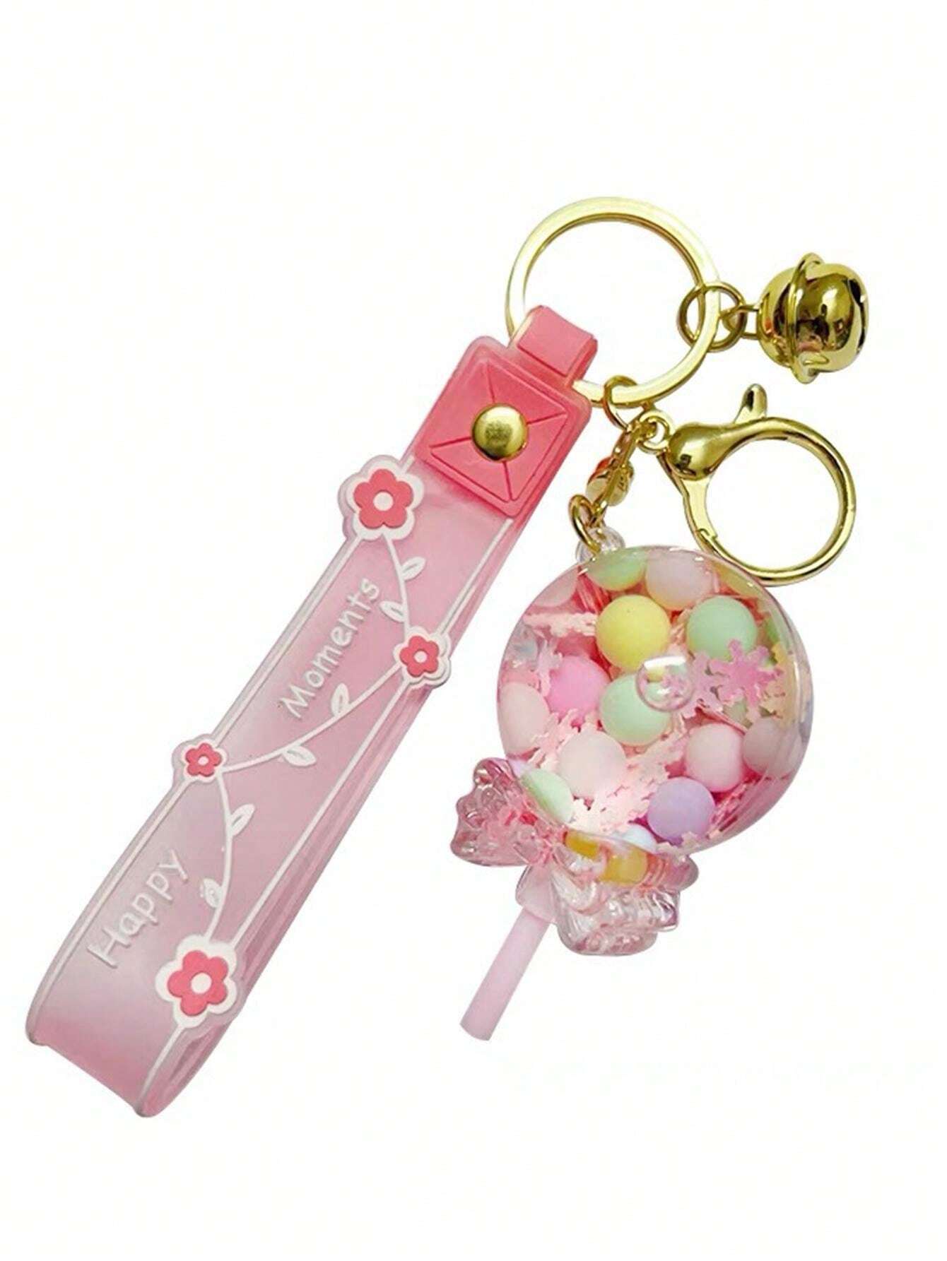 1pc Multicolor Liquid Quicksand Floating Lollipop Keychain, Delicate ...
