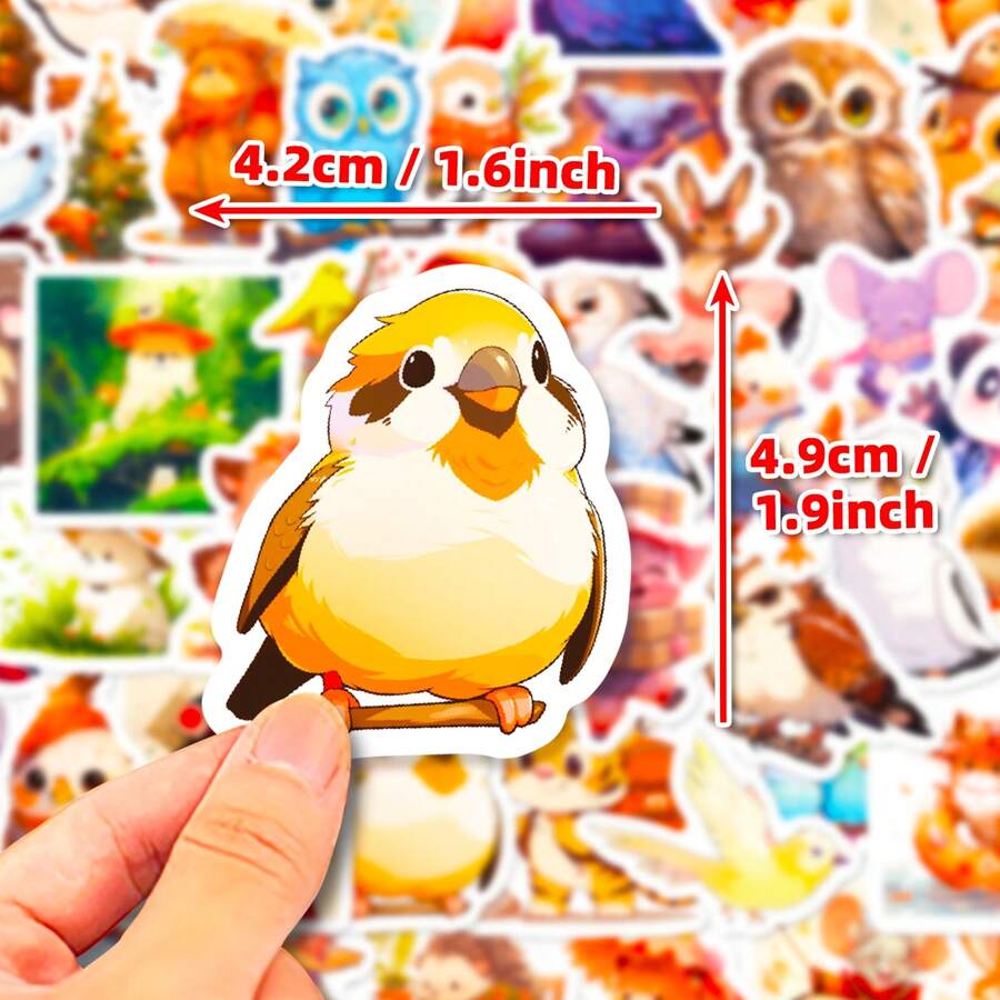 100Pcs Funny Animal Stickers, Cute Kawaii Animal Aesthetic Sticker Pack ...