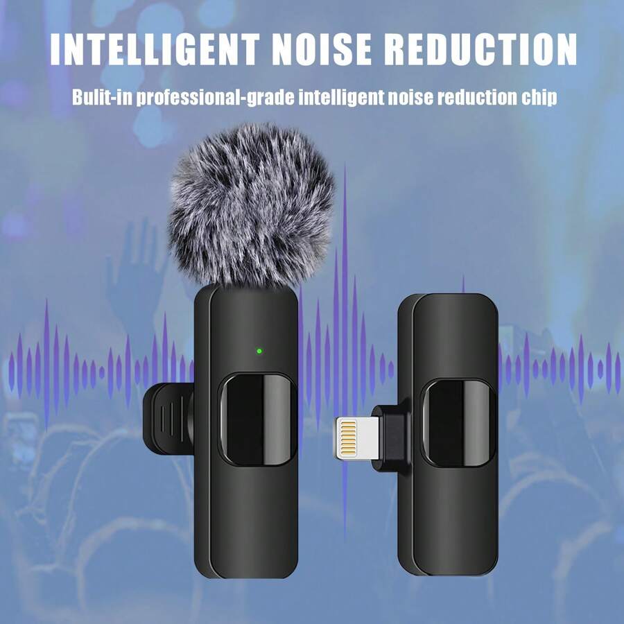 Wireless Lavalier Microphone Compatible With IPhone IOS Plug And Play ...