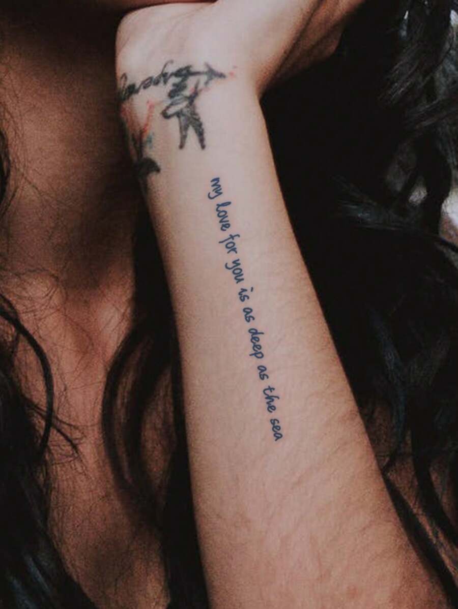 1pc Blue Word & Sentence Pattern Long Lasting Non-Fading & Non ...