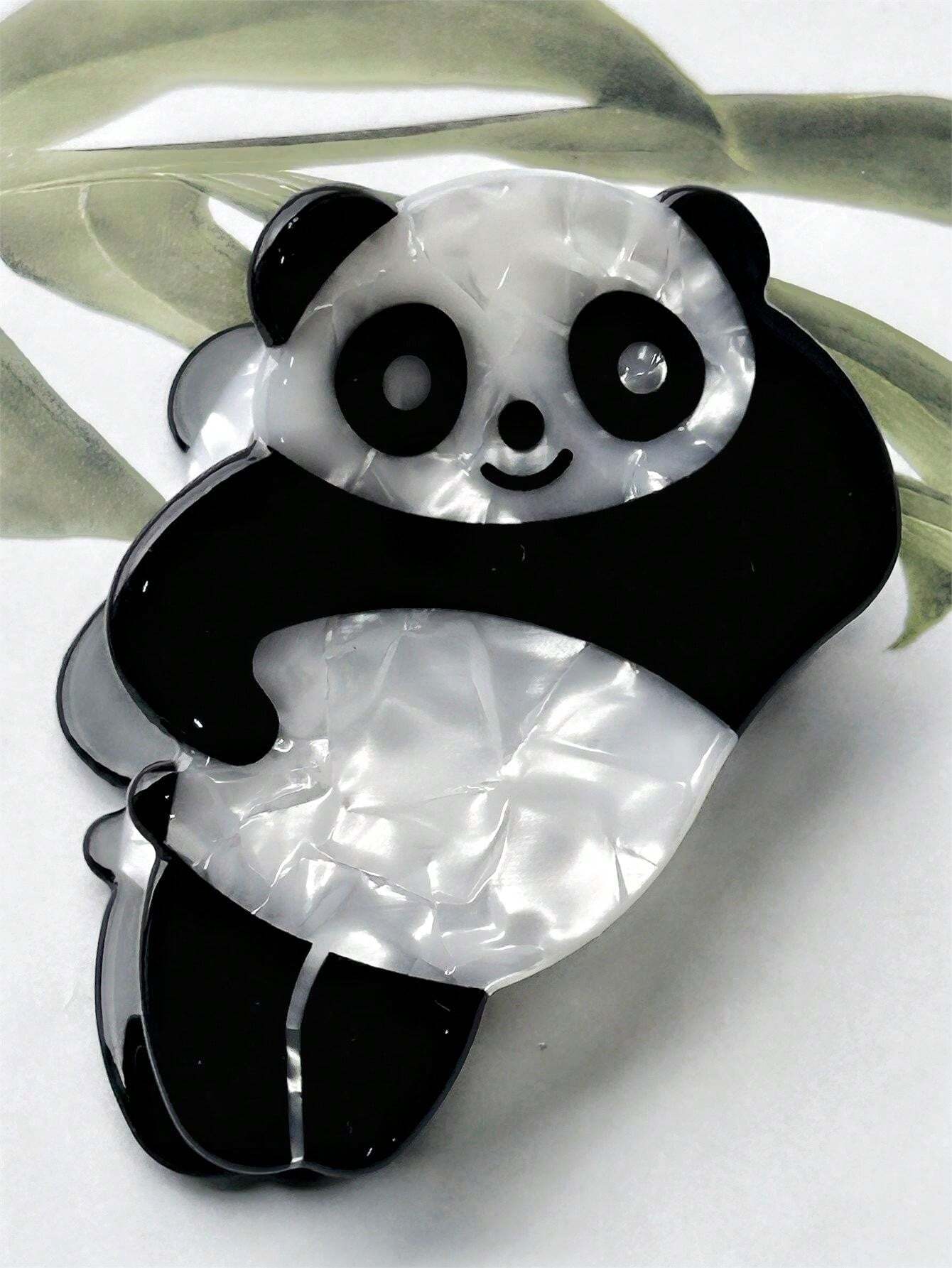 1pc Cute Acrylic Panda Claw Hair Clip, Suitable For Daily, Work ...