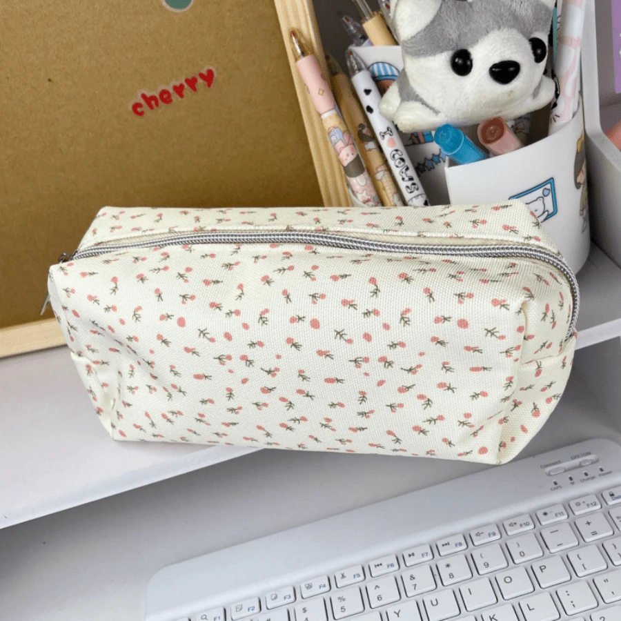 Fresh Ditsy Floral Print Pencil Case, Ins Style High-Value Student ...