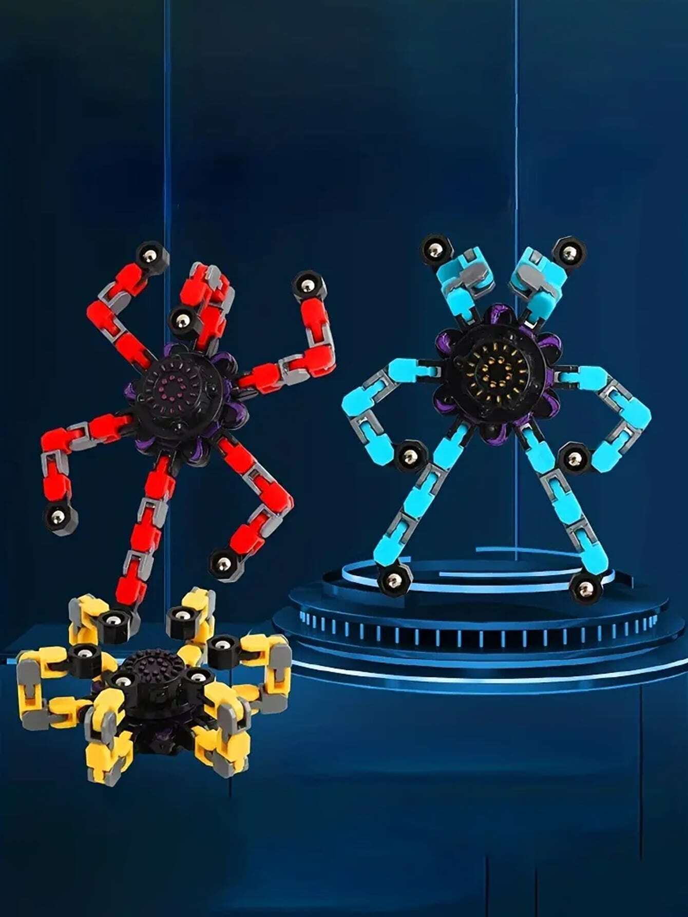 [Random Pattern]4pcs Transformable Toy, Chain Robot Toy, Diy Deformable ...