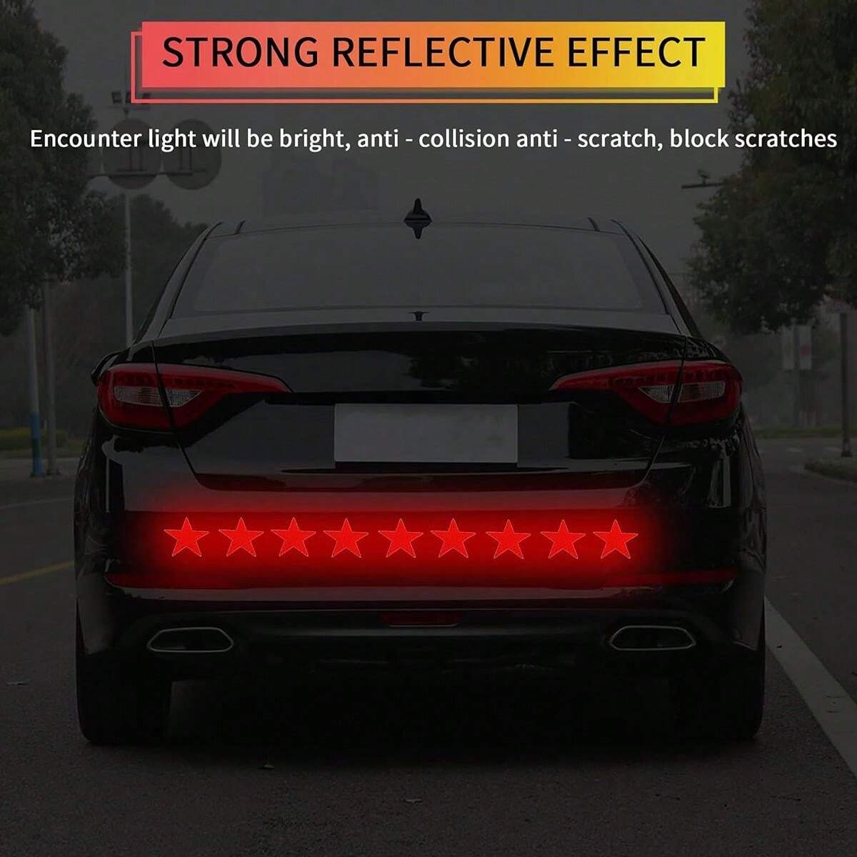 10 PCS Strong Reflective Star Stickers High-Intensity Safety Warning ...