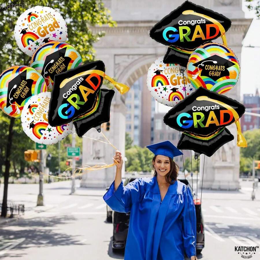 Ponamfo Mylar Graduation Balloons Set - Pack Of 12 | Big 29 Inch ...