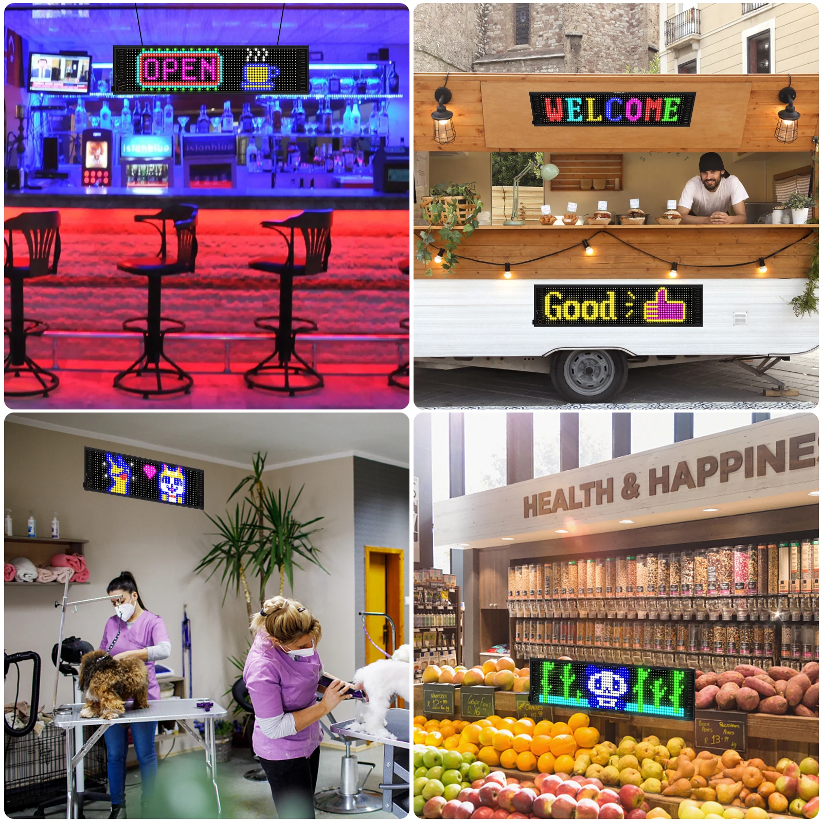 LED Sign For Car,Scrolling LED Sign,Flexible LED RGB Display,Bluetooth ...