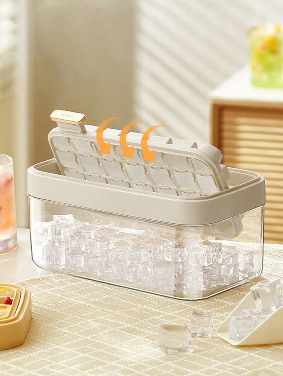 Quick-Freeze Ice Cube Tray Press-To-Release Freezer Box With Lid ...