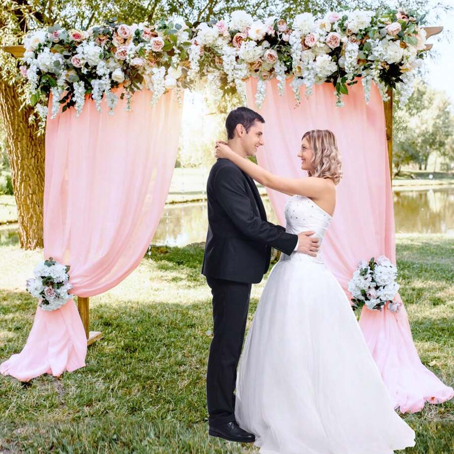 Wedding Arch Draping Fabric, Sheer Backdrop Curtain Tulle Fabric ...