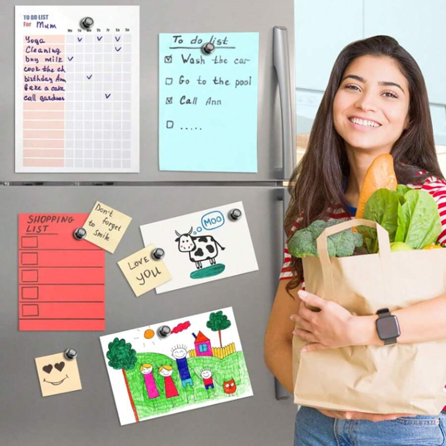 12pcs Refrigerator Magnets Black Refrigerator Magnets For Whiteboard ...