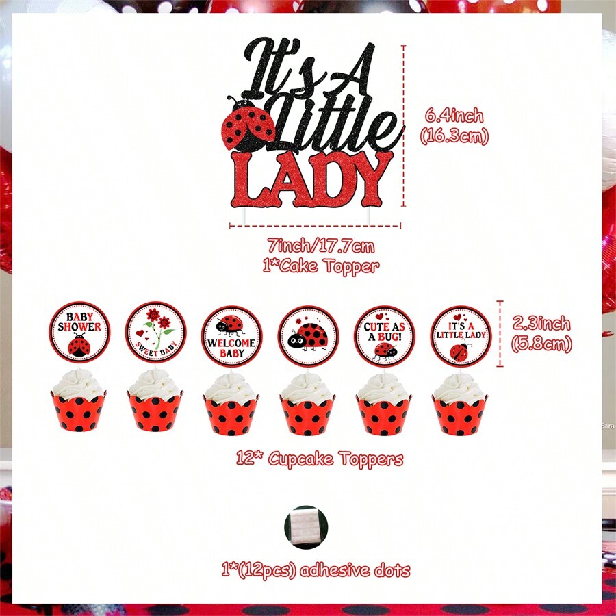 25 ชิ้น Ladybug ตกแต่งงานเลี้ยงวันเกิด - Ladybug เค้ก Toppers It's A ...