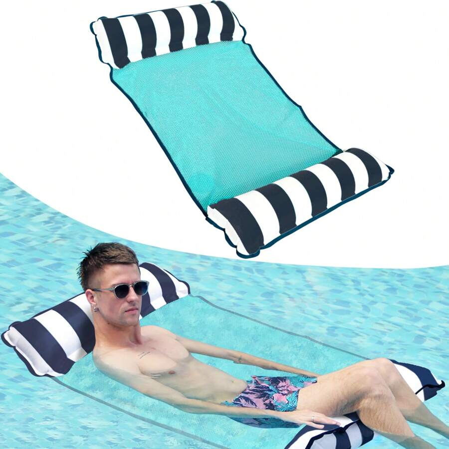 1-Pack Swimming Water Hammock Float, Inflatable Portable Pool Floats ...