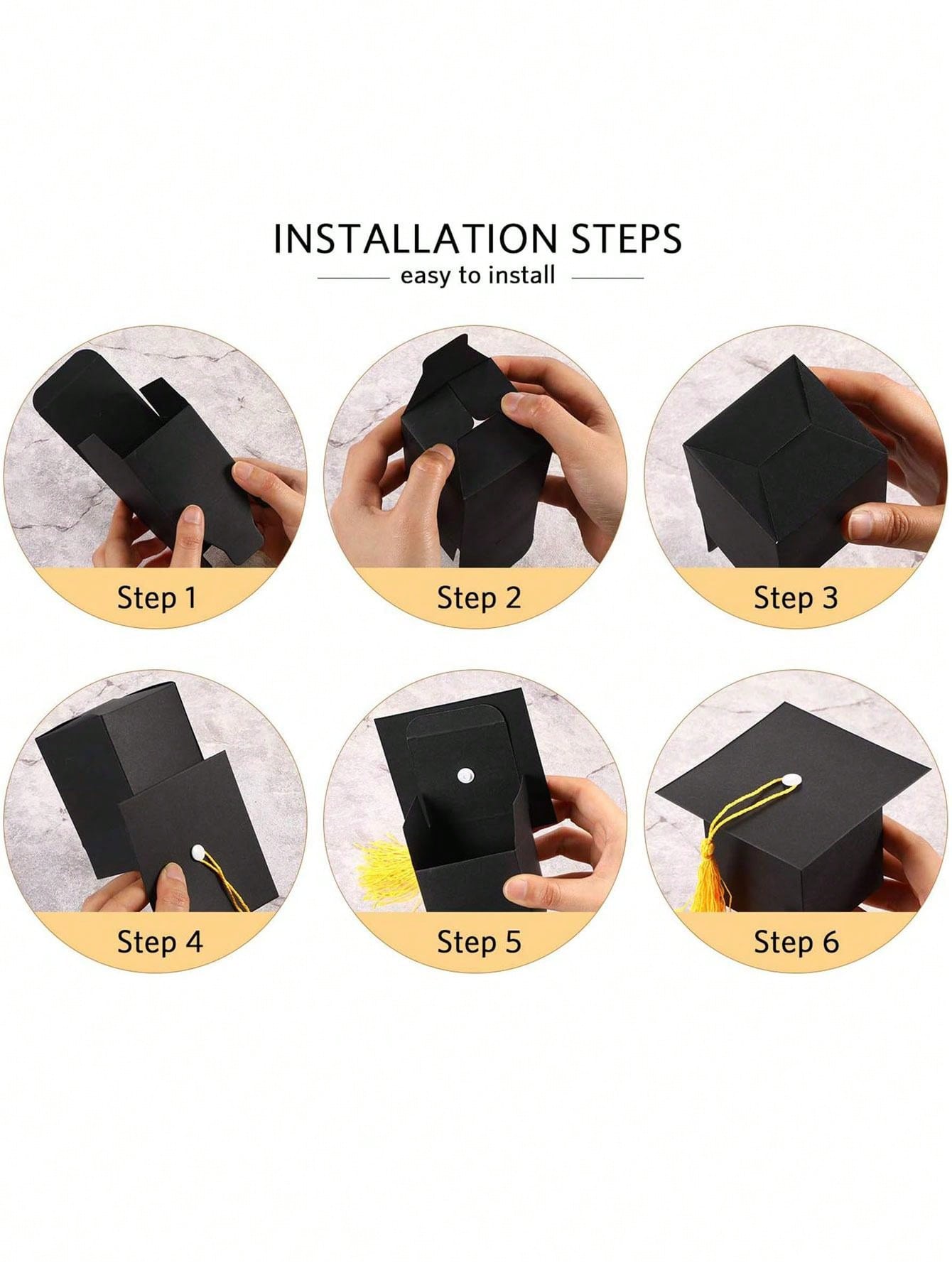 50pcs Graduation Season Celebration Cap Shape Tassel Favor Boxes, 2024 ...