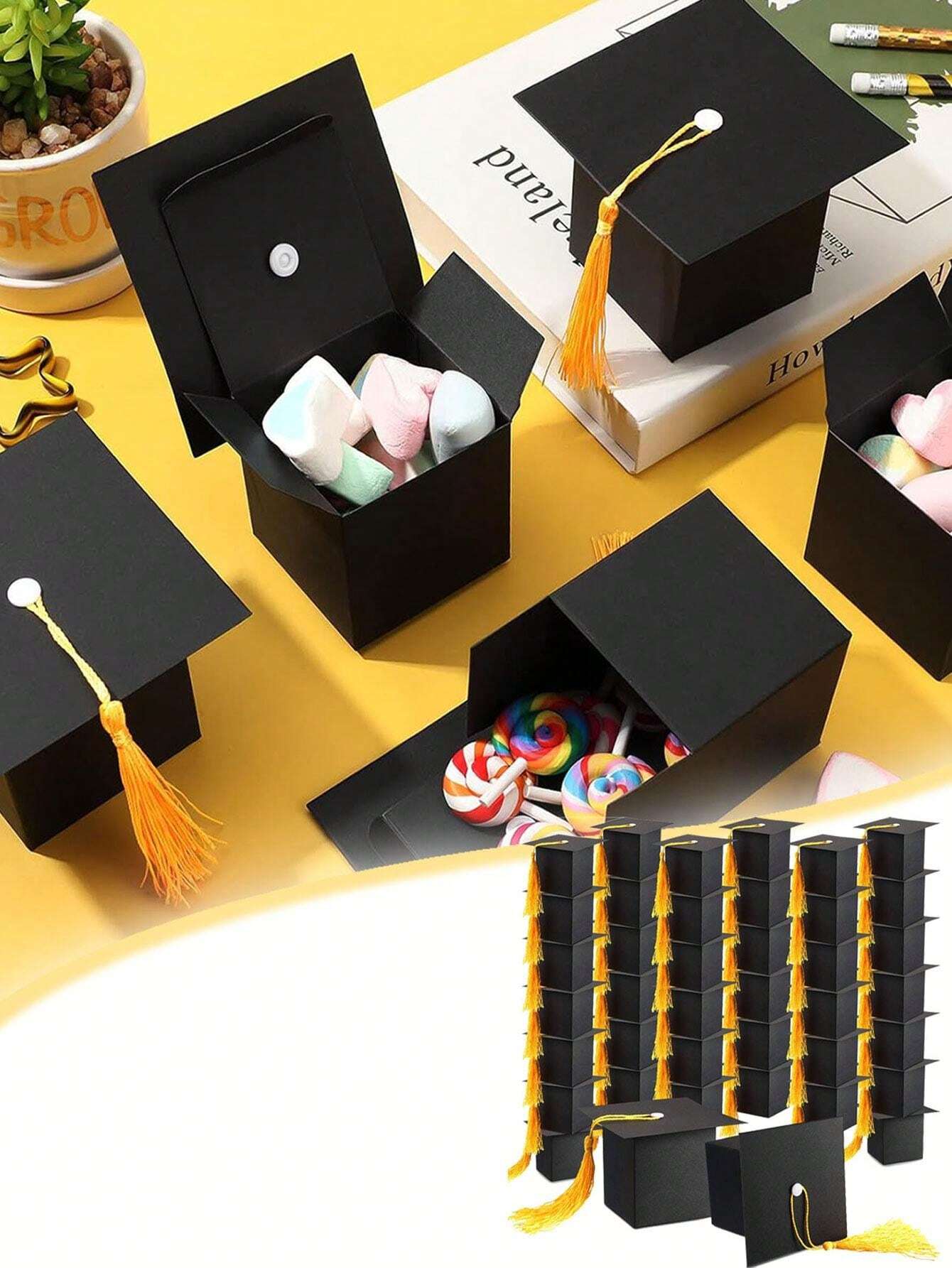 50pcs Graduation Celebration Gift Boxes With Bachelor Cap Design ...