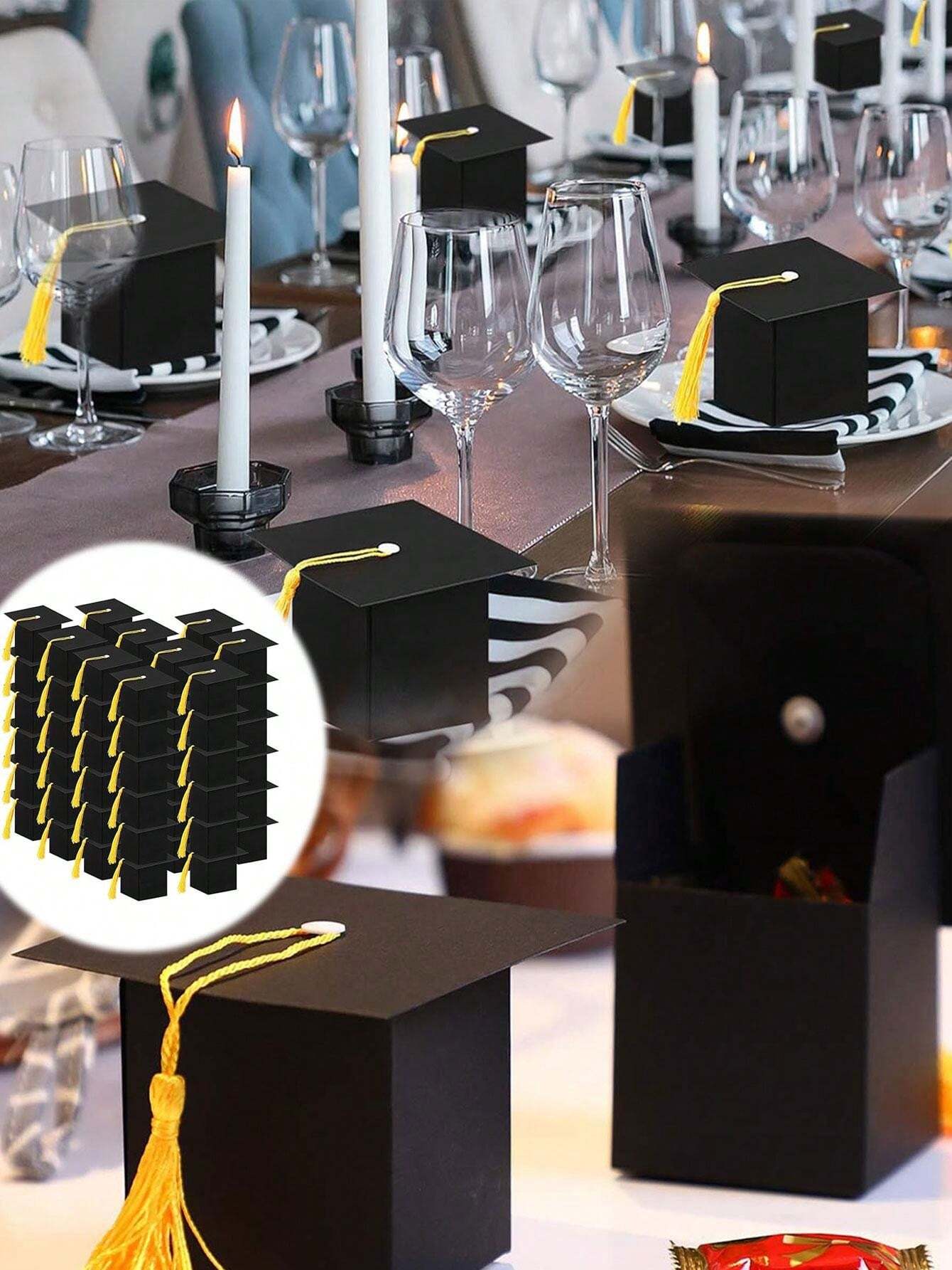 50pcs Graduation Celebration Gift Boxes With Bachelor Cap Design ...