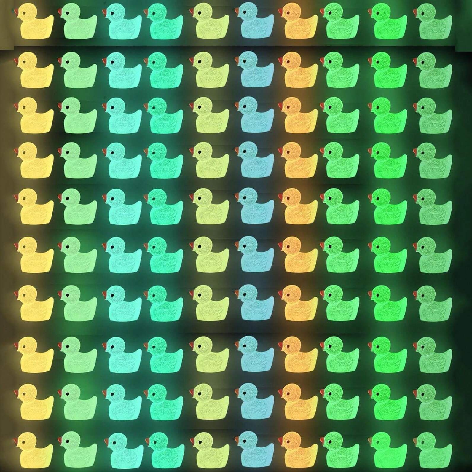 100Pcs Luminous Tiny Ducks Mini Resin Ducks Glow In The Dark Duck ...