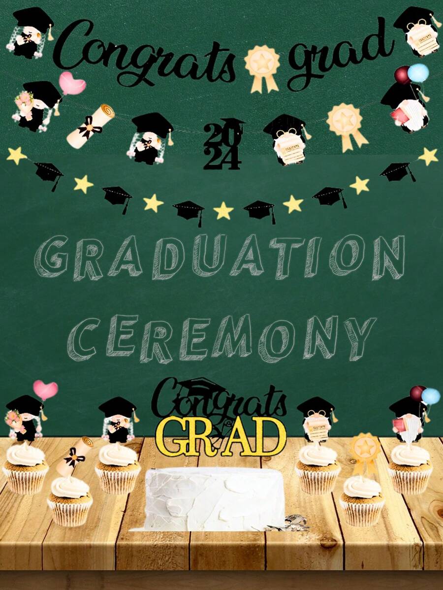 1set Graduation Ceremony Decorations Set, Including Graduate Grade ...