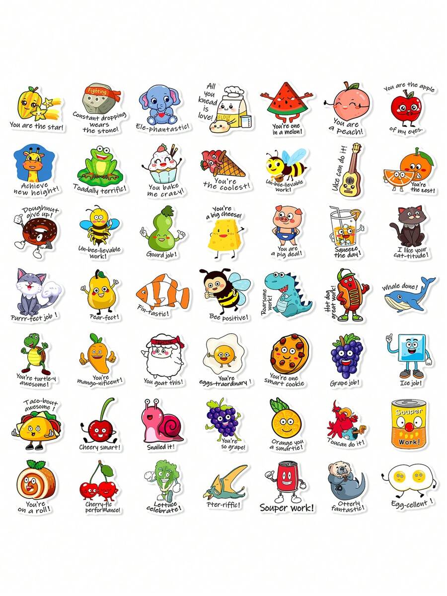 100pcs Punny Fun Reward Stickers For Kids Punny Labels Motivational ...