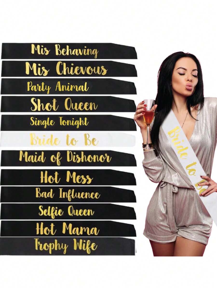 12 Pack Bride To Be Sash And Bridal Shower Sashes For Bridesmaid,Funny ...