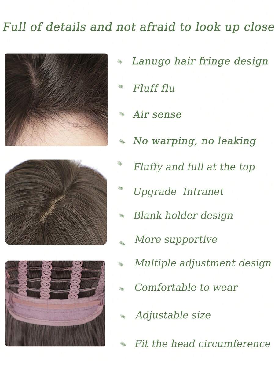 24 Inch Wig Women's New Part Eight Figure Bangs Big Wavy Hair Wig Set ...