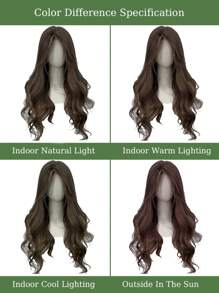 24 Inch Wig Women's New Part Eight Figure Bangs Big Wavy Hair Wig Set ...