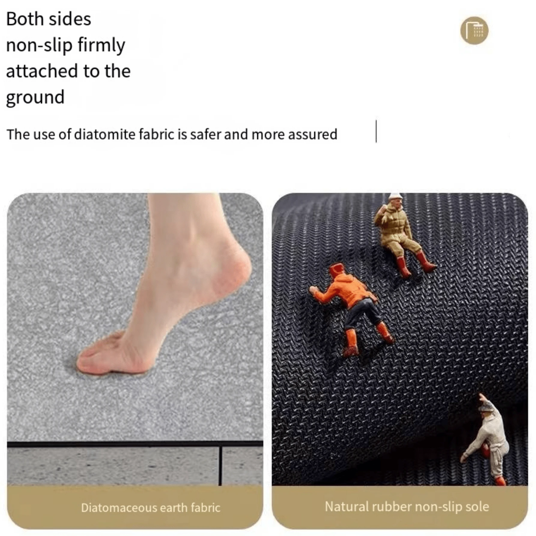 Wabi Sabifeng Diatom Mud Quick Dry Mat Bathroom Anti-Slip Wear Mat ...