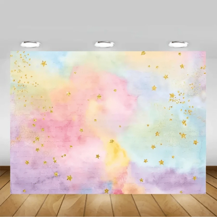 Rainbow Artistic Photo Background Golden Twinkle Little Star Dreamy ...