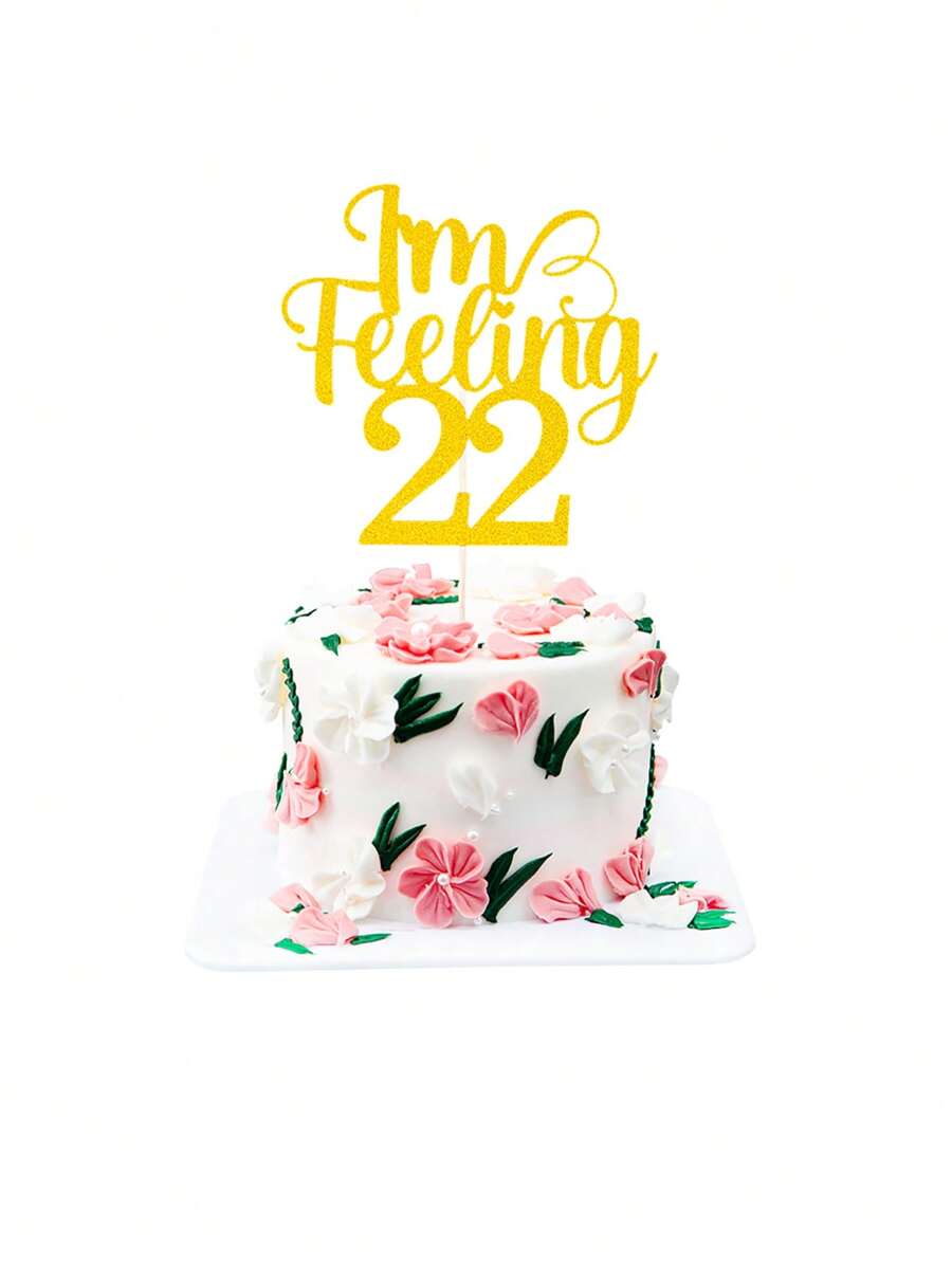 1 Pc I'm Feeling 22 Cake Topper - 22nd Birthday Cake Topper - Hello 22, Cheers To 22 Years ...