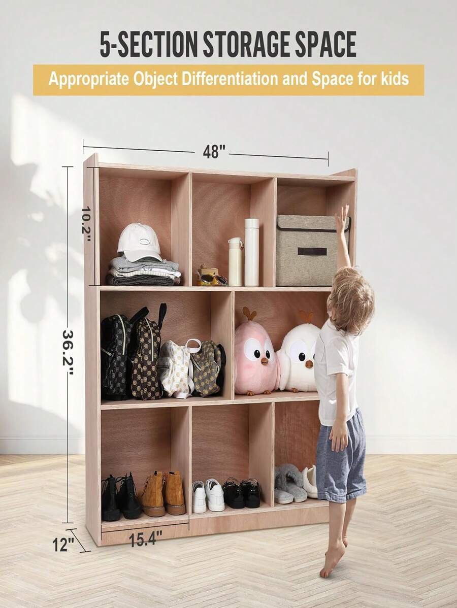 8-Section Classroom Storage Locker, 8 Cubbies For Classrooms, Daycare ...