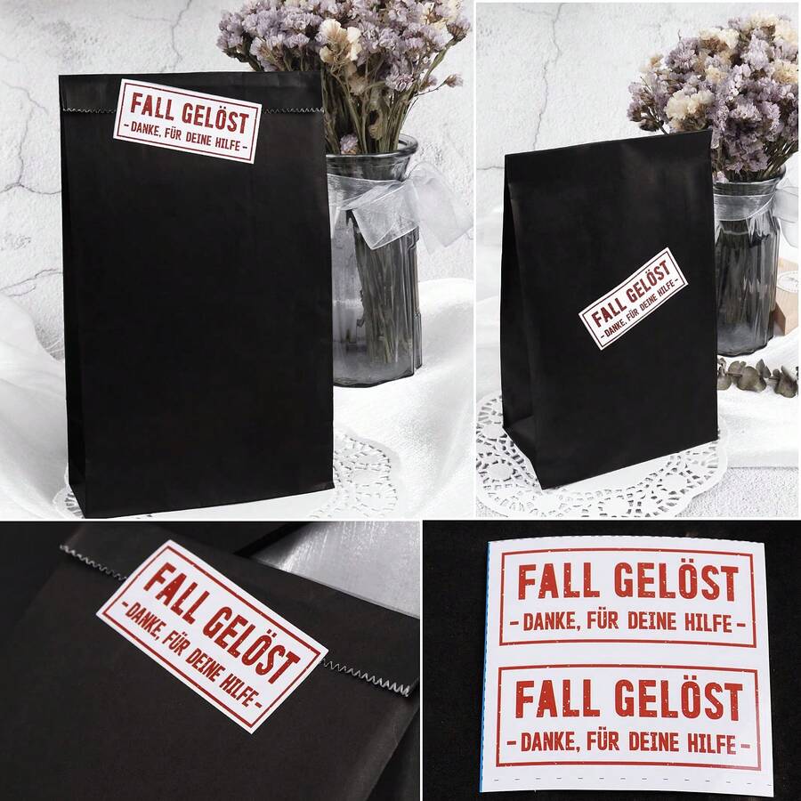 16pcs Paper Bags For Filling With 16 Detective Stickers, Gift Bags For ...