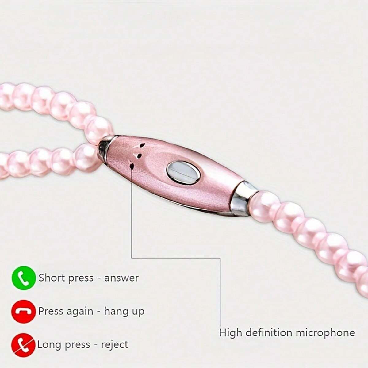 3D Artificial Pearl Neck Headphones Stereo Surround Sound Heavy Bass ...