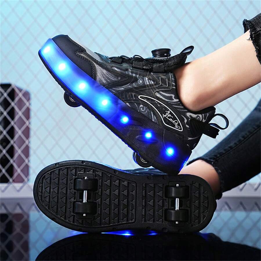 Summer Trendy Led Light-Up Sport Shoes With Rotatable Buckles And Four ...