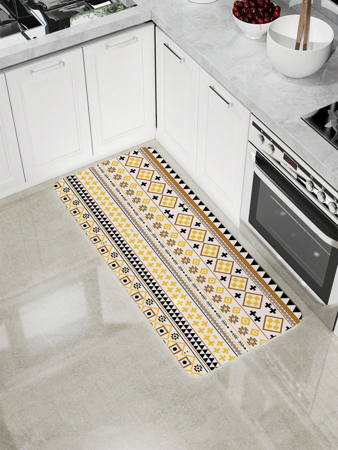 1pc Geometric Style Kitchen Mat That Can Be Washed, Features Advanced ...