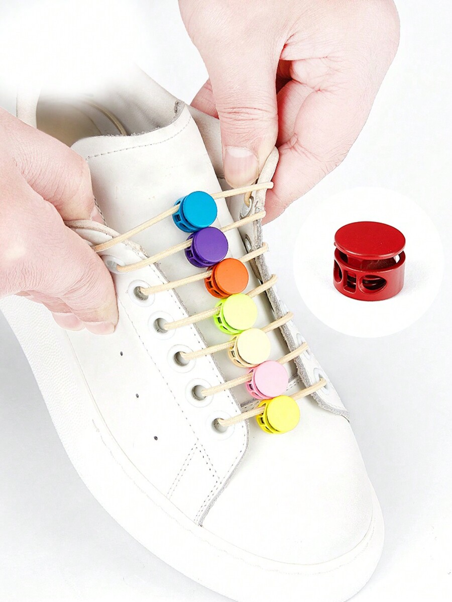 1 Pair Round Elastic No Tie Shoe Laces Tieless Elastic Shoe Laces ...